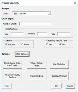 Cpk Charts Help – SPC for Excel