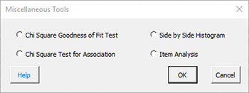 Miscellaneous Tools Help - SPC for Excel