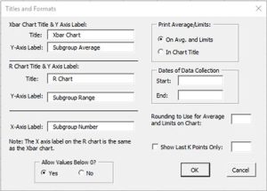 Xbar-R Chart Help – SPC for Excel