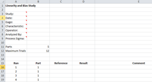 Gage Linearity and Bias Study – SPC for Excel