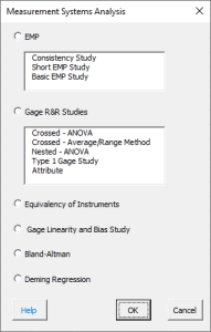 Measurement Systems Analysis Help – SPC for Excel