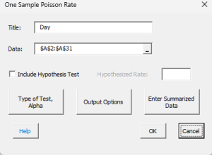 One Sample Poisson Rate Help – SPC for Excel