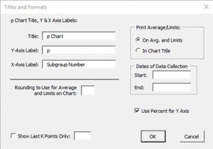 Attribute Control Chart Options – SPC for Excel