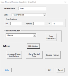 Non-Normal Process Capability SnapShot Help – SPC for Excel