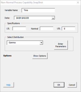 Non-Normal Process Capability SnapShot Help – SPC for Excel