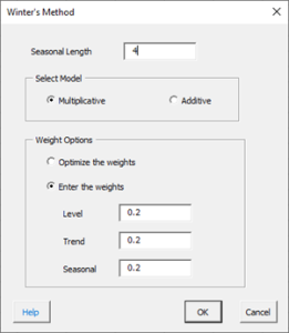 Winter’s Method Help - SPC for Excel